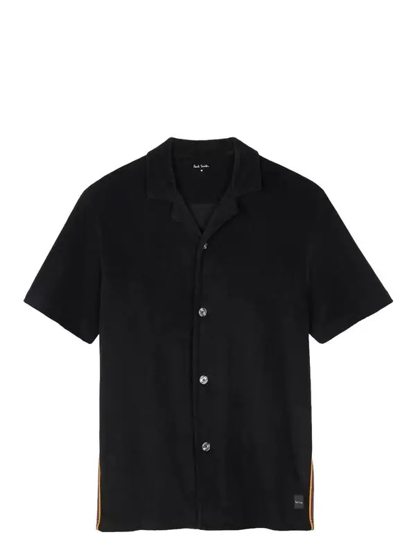 Paul Smith Stripe-detail Cotton-blend Shirt - Black