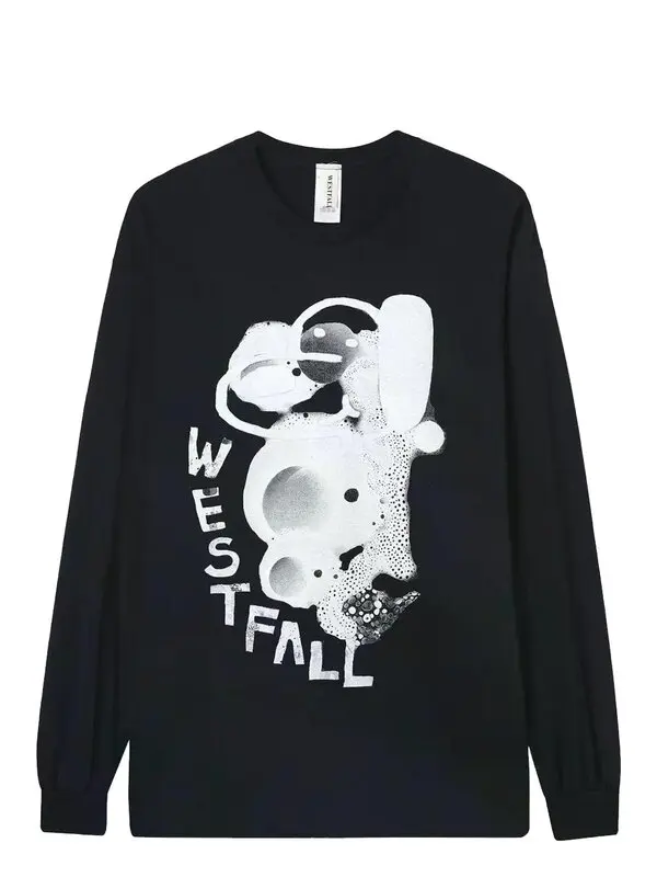 WESTFALL Graphic-print Long Sleeve T-shirt - Black
