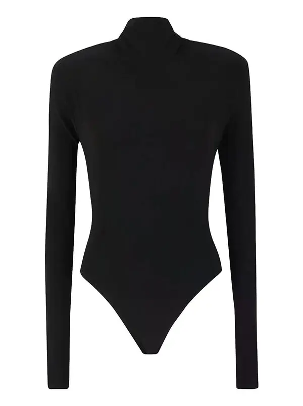 Norma Kamali Long-sleeve Turtleneck Bodysuit - Black