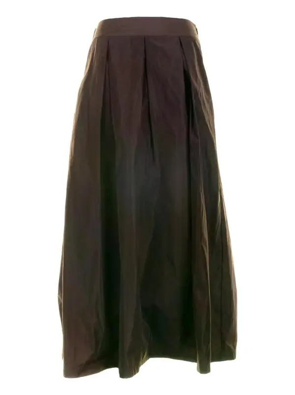 VICARIO CINQUE Pleated A-line Midi Skirt - Brown