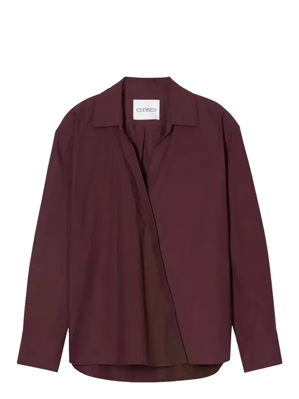 Closed Asymmetric Button-up Shirt - Purple