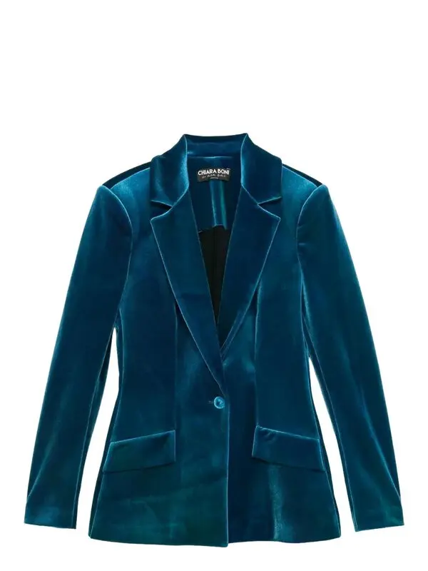 Chiara Boni La Petite Robe Velvet Blazer - Blue