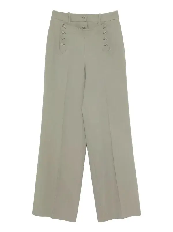 Ermanno Scervino Button-fastening Wide Leg Trousers - Green