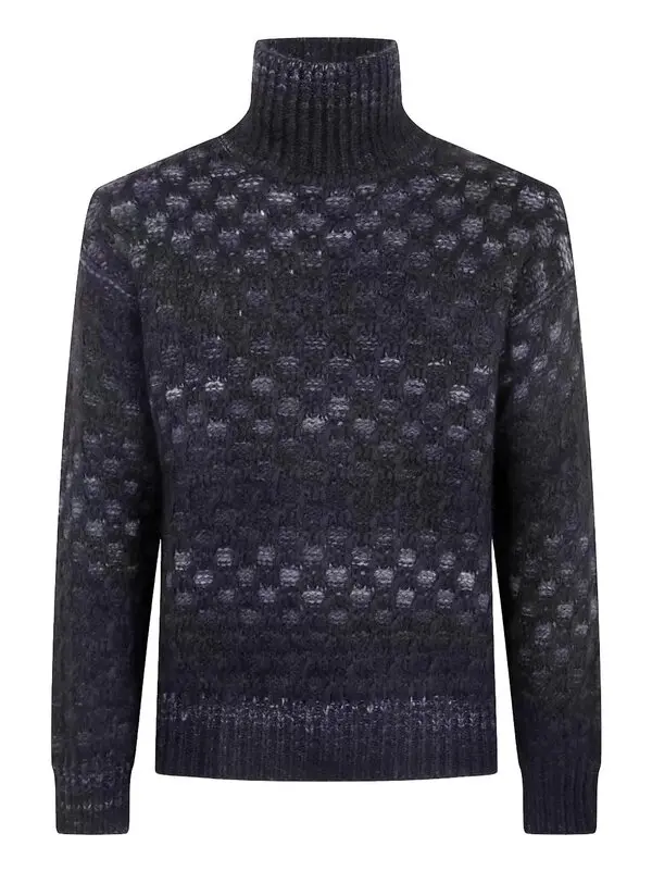 NUUR Patterned Jacquard Roll-neck Jumper - Grey