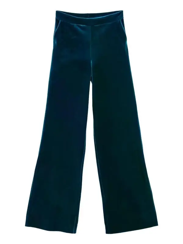 Chiara Boni La Petite Robe Wide-leg Velvet Trousers - Blue