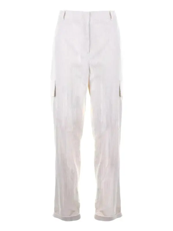 Eleventy Pinstriped Cargo Trousers - Neutrals