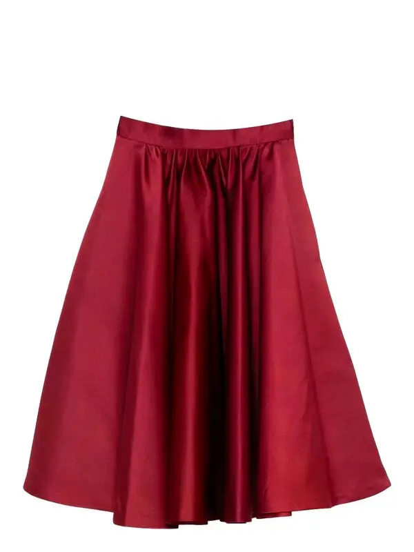 Max Mara Pleated Midi Skirt - Red