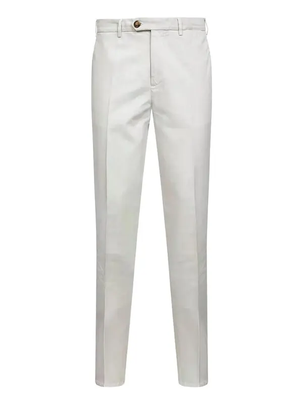 Brunello Cucinelli Pressed-crease Cotton Trousers - Neutrals