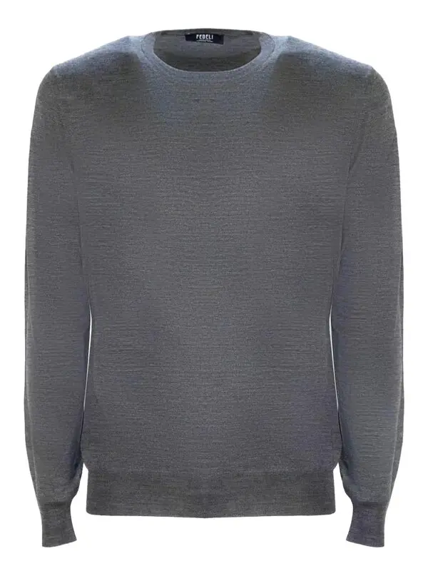 Fedeli Crew-neck Virgin Wool Sweater - Grey