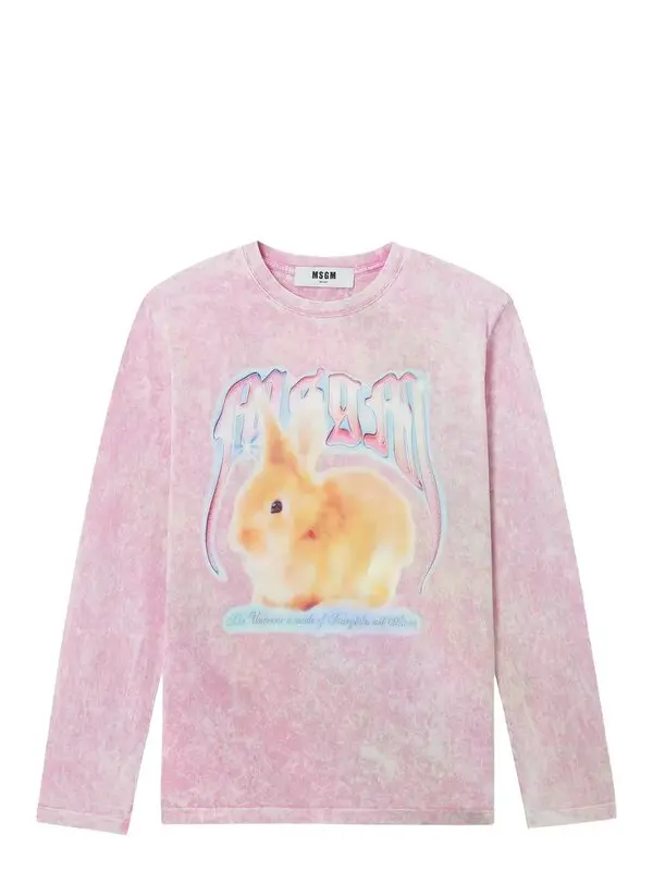 MSGM Bunny-print Top - Pink