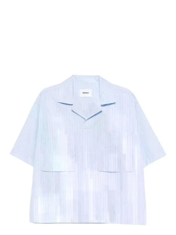 BONSAI Checked Pocketed Shirt - Blue