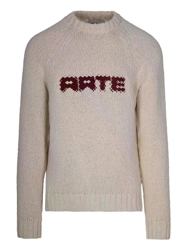 ARTE ANTWERP Round-neck Knit Sweater - Neutrals