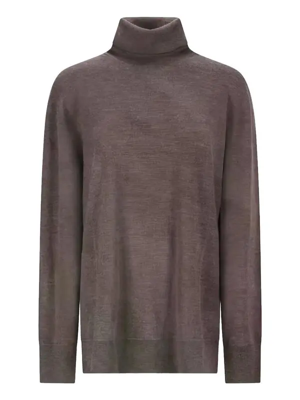 THE ROW Lizzy Roll-neck Top - Brown