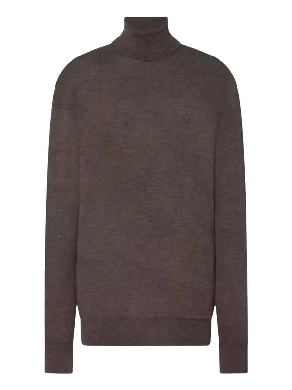 THE ROW Turtleneck Long-sleeve Top - Brown