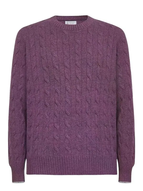 Brunello Cucinelli Cable-knit Cashmere Sweater - Purple
