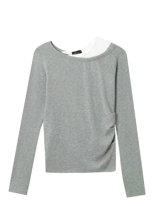 TOUT A COUP Layered Long-sleeve Top - Grey