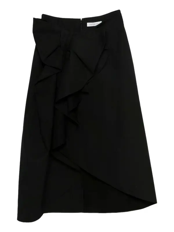 Viktor & Rolf Bow Ruffled Pencil Skirt - Black