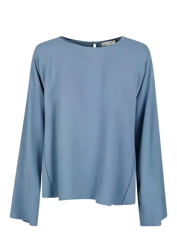 FORTE_FORTE Long-sleeve Blouse - Blue