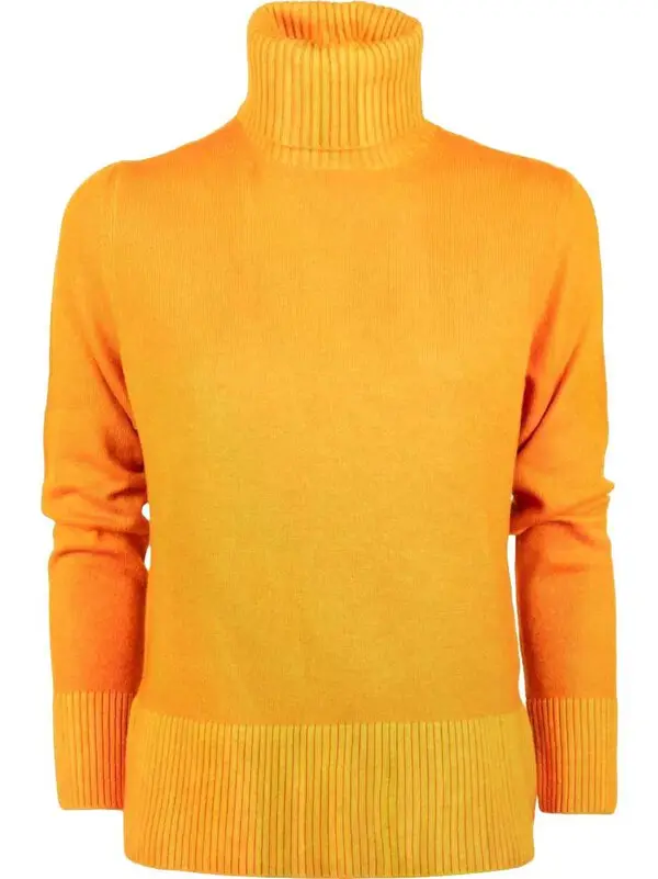 BASE MILANO Ribbed-trim Roll-neck Sweater - Orange