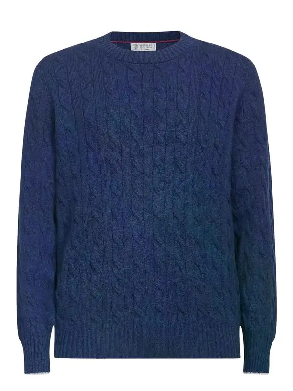 Brunello Cucinelli Cable-knit Cashmere Sweater - Blue