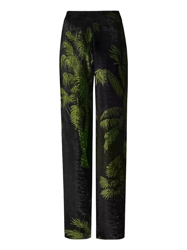 Johanna Ortiz Palm-tree Print Trousers - Black
