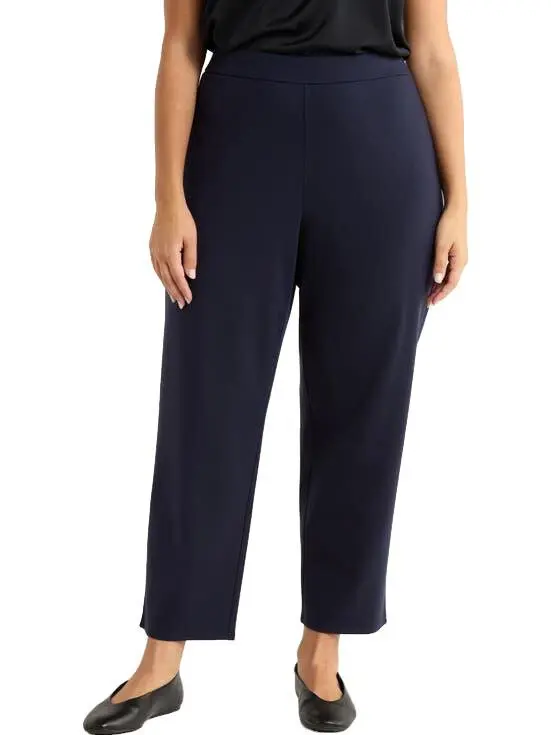 Eileen Fisher Double Knit Ankle Pants - Ink