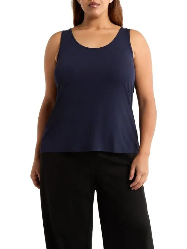 Eileen Fisher Slim Fit Scoop Neck Tank - Ink