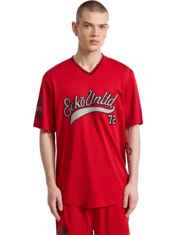 ECKO UNLTD. Home Run Birdseye Mesh Tee - True Red
