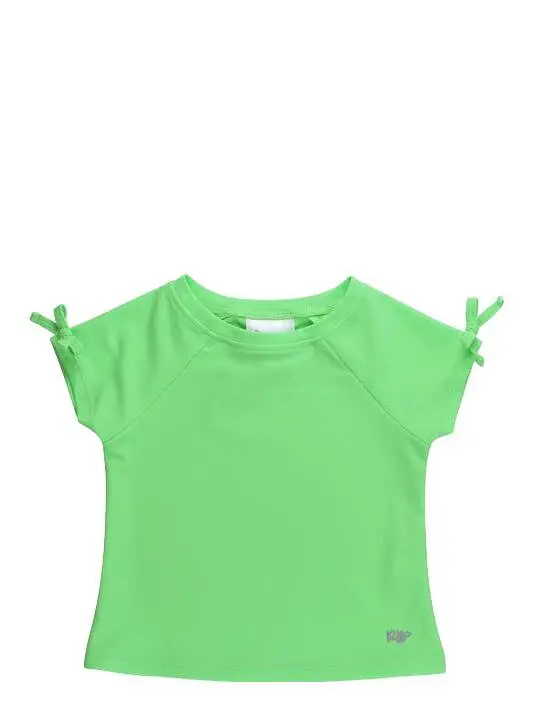 RUFFLEBUTTS Upf 50+ Active Raglan Bow T-shirt - Neon Honeydew