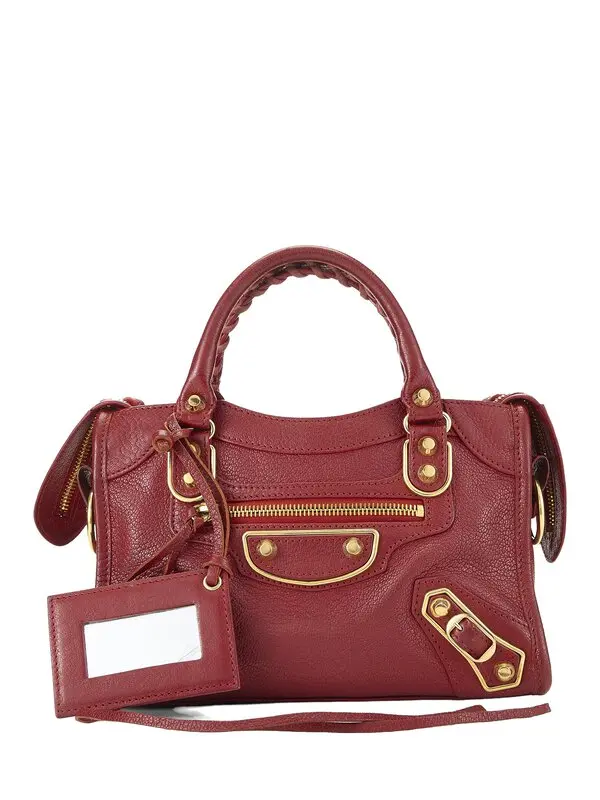 Balenciaga Chevre Metallic Edge Classic City Bag - Red