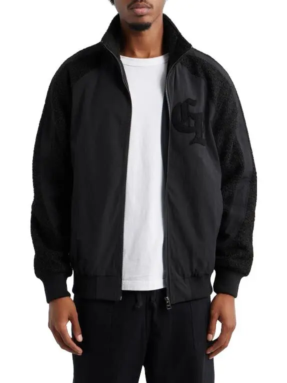 CRIMINAL DAMAGE High Pile Fleece Track Jacket - Black