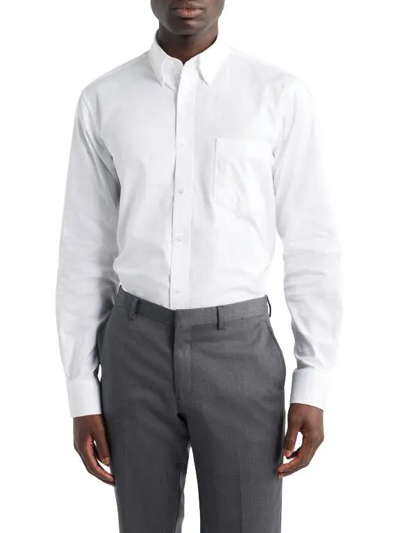 ROFFE ACCESSORIES Eagle Regular Fit Cotton Button-down Oxford Shirt - White