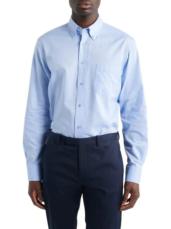 ROFFE ACCESSORIES Eagle Regular Fit Light Cotton Button-down Oxford Shirt - Blue