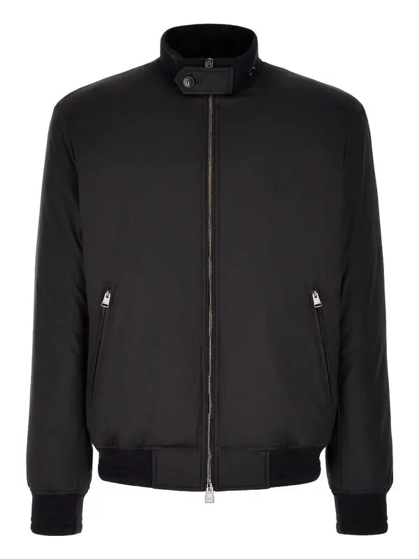 Canali Nuvola Padded Bomber Jacket - Black