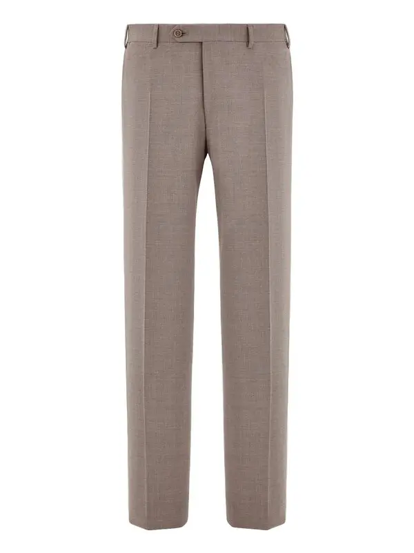 Canali High-waisted Stretch Wool Pants - Brown