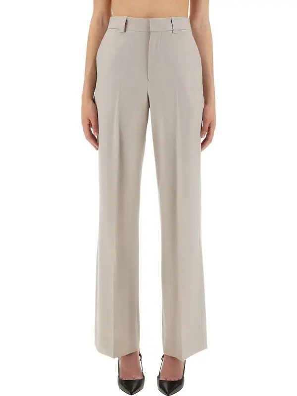 Victoria Beckham Classic Straight Leg Trousers - Beige