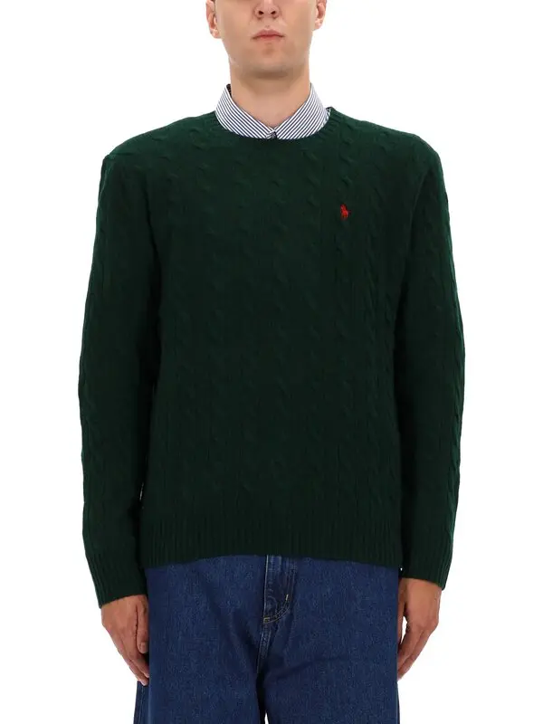 Ralph Lauren Wool And Cashmere Cable Knit Sweater - Green