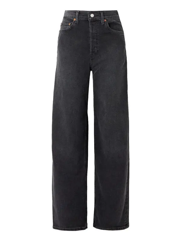 RE/DONE The Marielou High-rise Wide-leg Jeans - Black