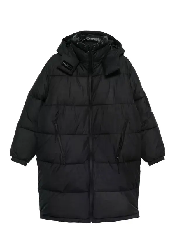 Hugo Padded Coat With Detachable Hood - Black