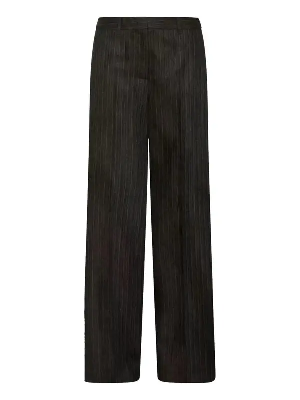 Marella Pinstripe Trousers - Brown