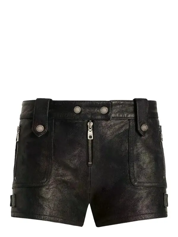 Dolce & Gabbana Zip-fastening Leather Mini Shorts - Black