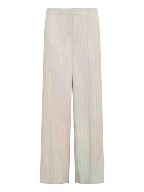 Marella Stripped Wide Leg Trousers - Neutrals