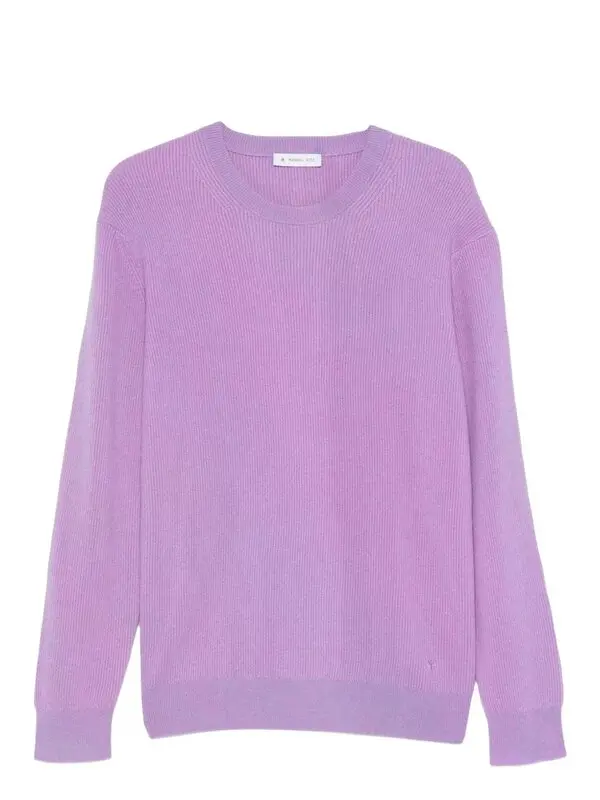 MANUEL RITZ Crew-neck Merino Wool Sweater - Purple