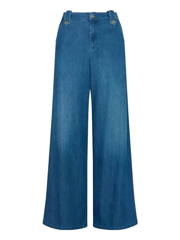 Marella Wide-leg Palazzo Jeans - Blue