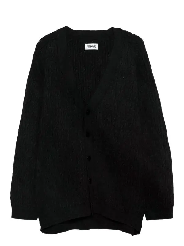 MAGLIANO Cable-knit Cashmere Cardigan - Black