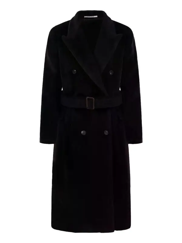 Tagliatore Belted Double-breasted Coat - Black