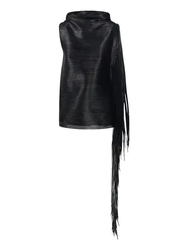 Sportmax Fringed-detail Sleeveless Blouse - Black