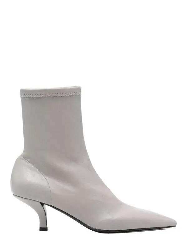 TOTEME Pointed-toe Leather Boots - Grey