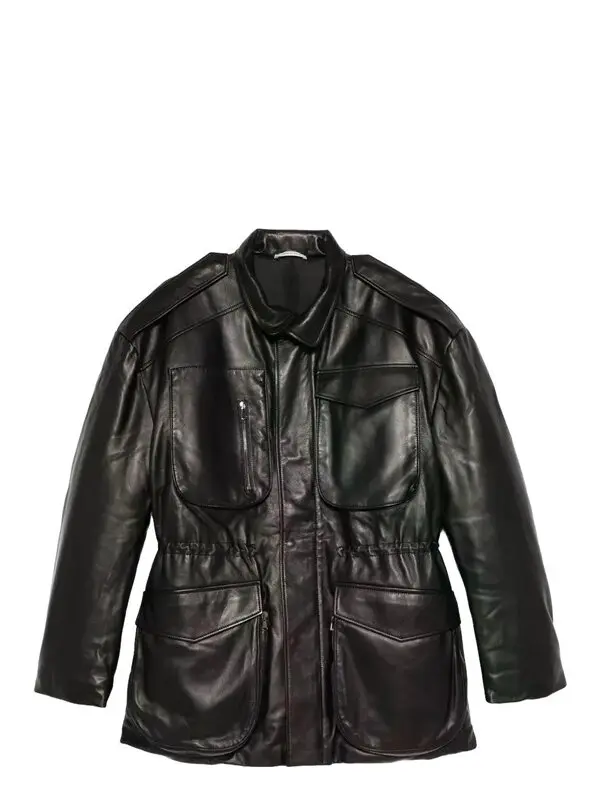 NENSI DOJAKA Leather Puffer Jacket - Black
