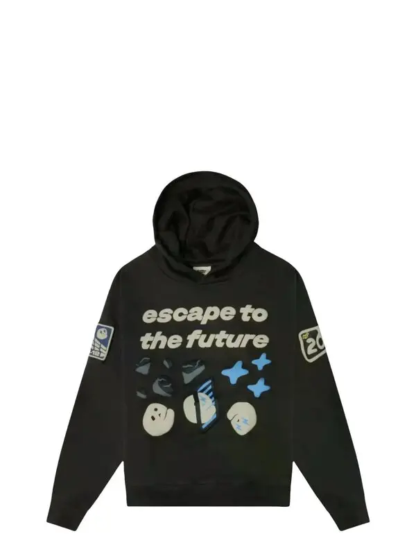 BROKEN PLANET Graphic Design Hoodie - Black